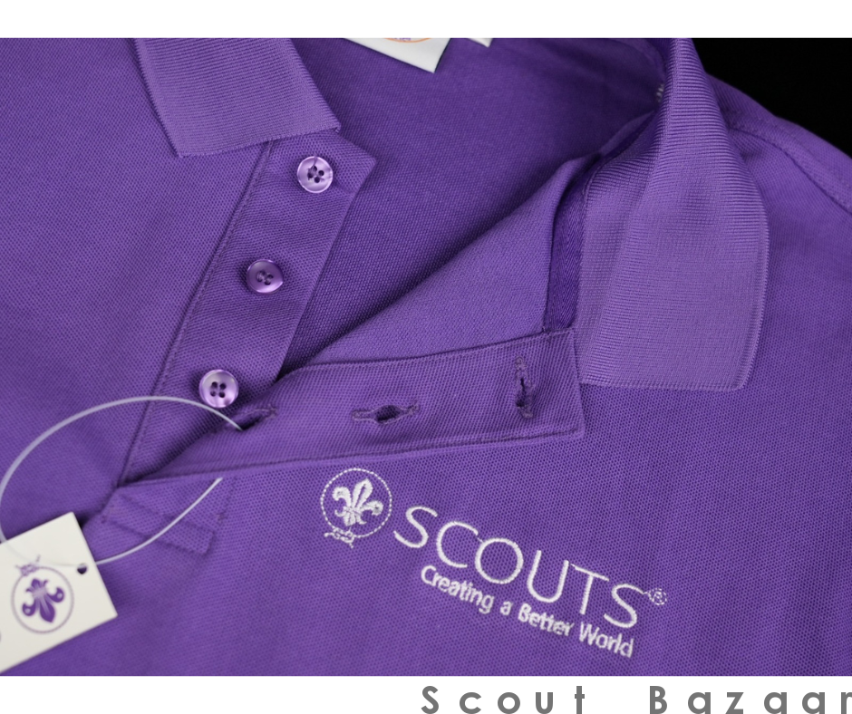 WOSM Purple Embroidered Polo Shirt (MoP and Scouts Brand)_Scout Bazaar