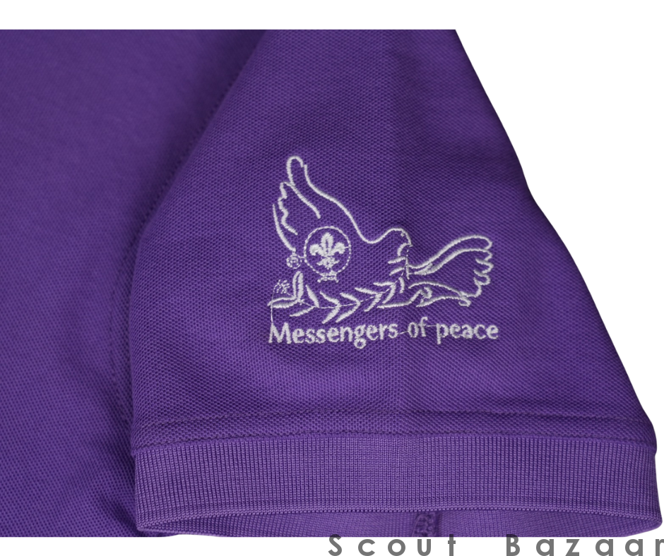 WOSM Purple Embroidered Polo Shirt (MoP and Scouts Brand)_Scout Bazaar